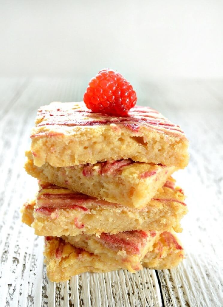 Raspberry Lemon Swirl Bars with Coconut and Honey