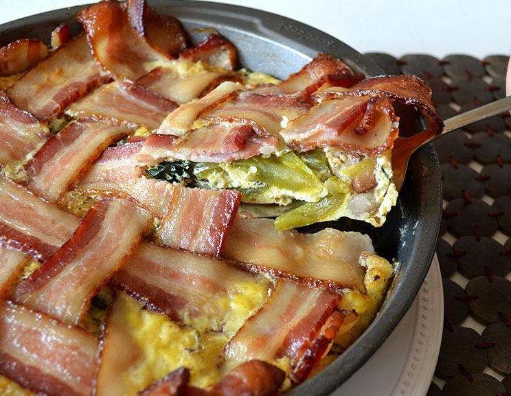 Maple Bacon Breakfast Pie with Bacon Lattice Topping