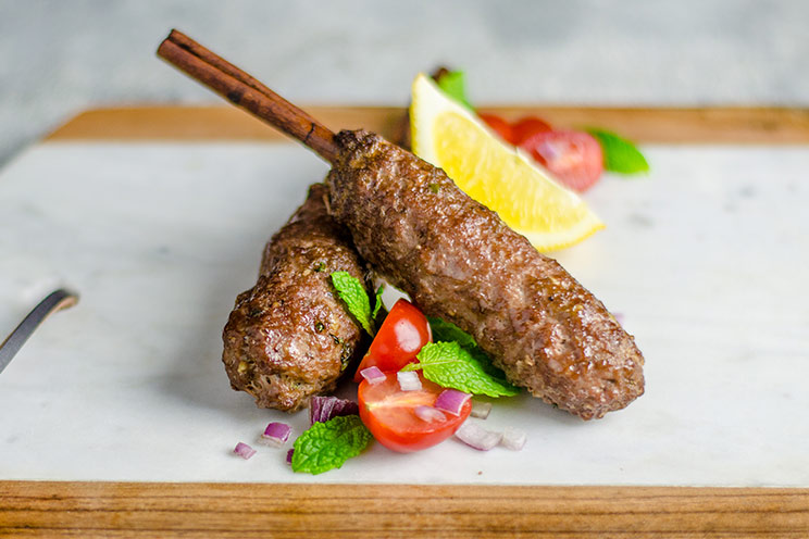 Spicy Kofta Kebabs Baked on Cinnamon Sticks | Paleo, Gluten-Free